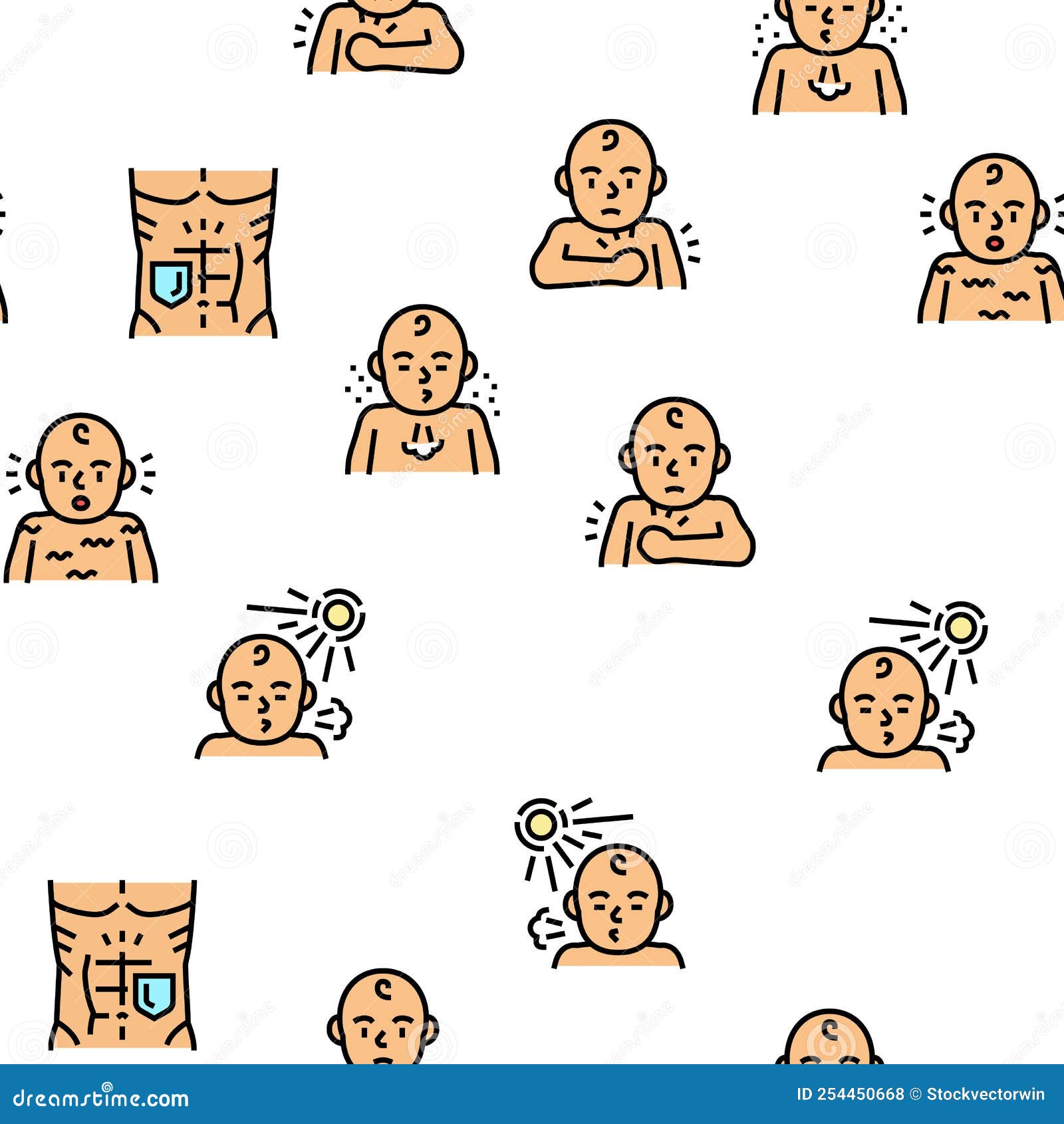 Reflex of Human Neurology System Vector Seamless Pattern Stock Vector ...