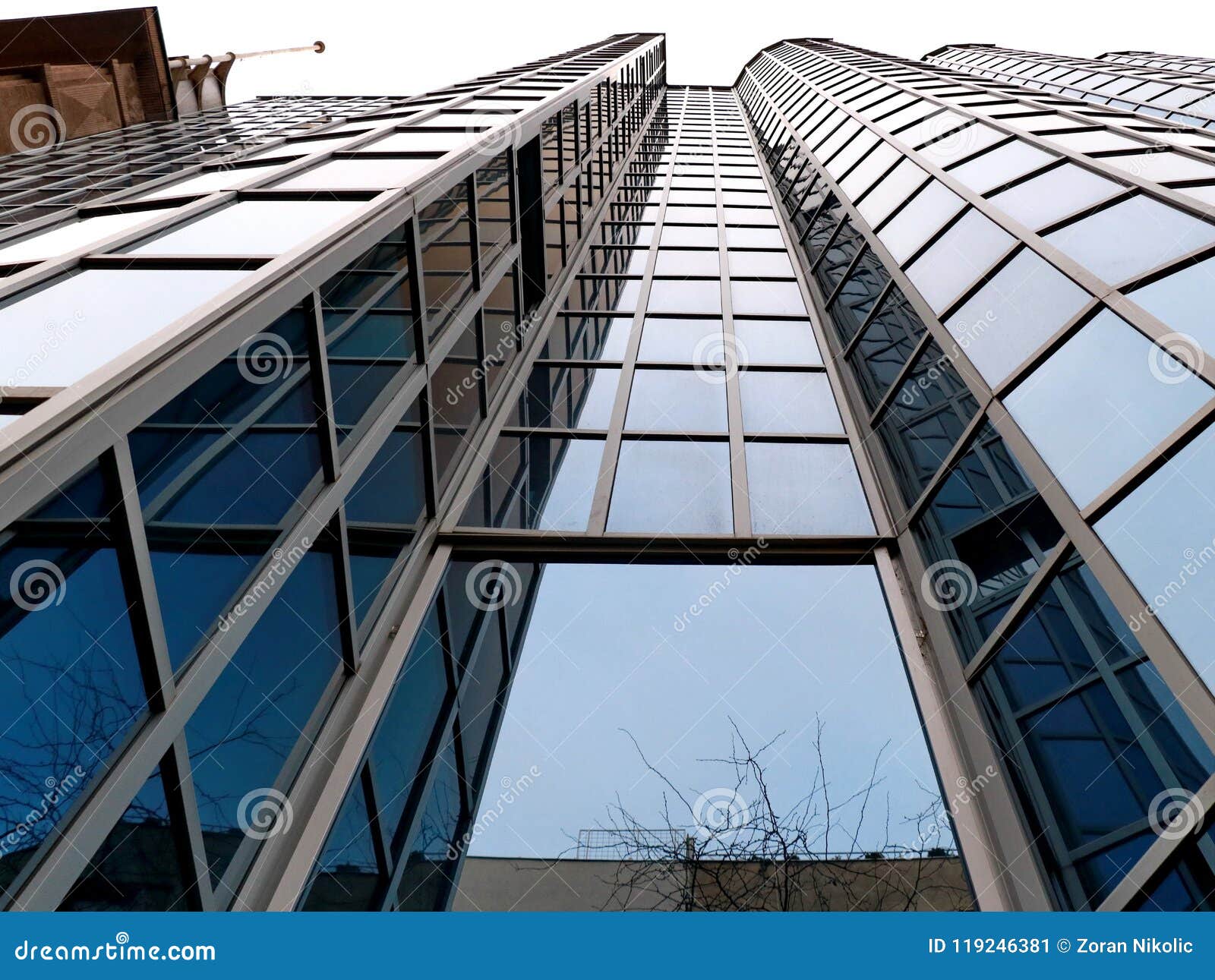 Modern Glass Building from Below Perspective Stock Image - Image of ...
