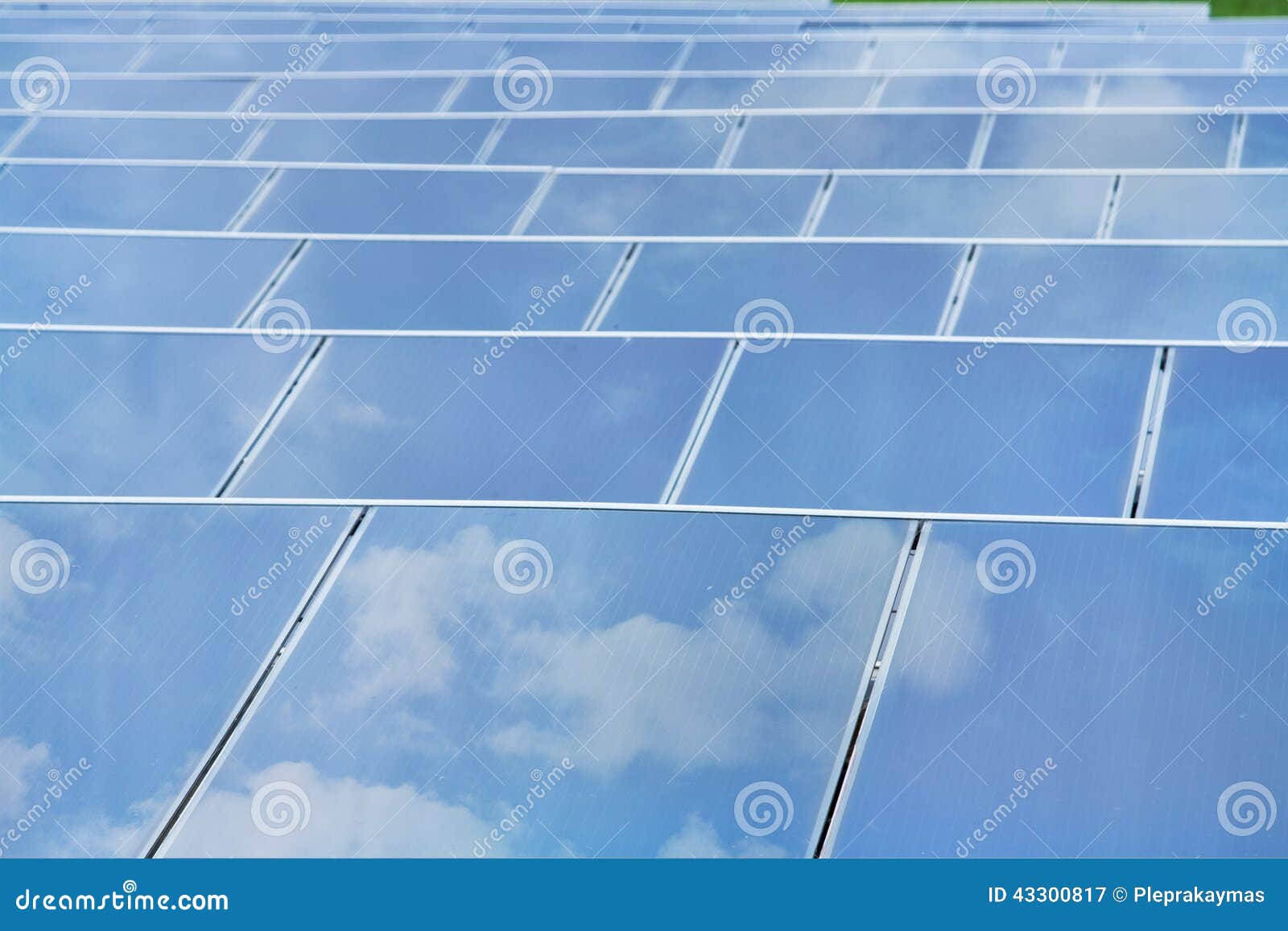 Reflexion of the Sky on Solar Cells Stock Image - Image of power ...
