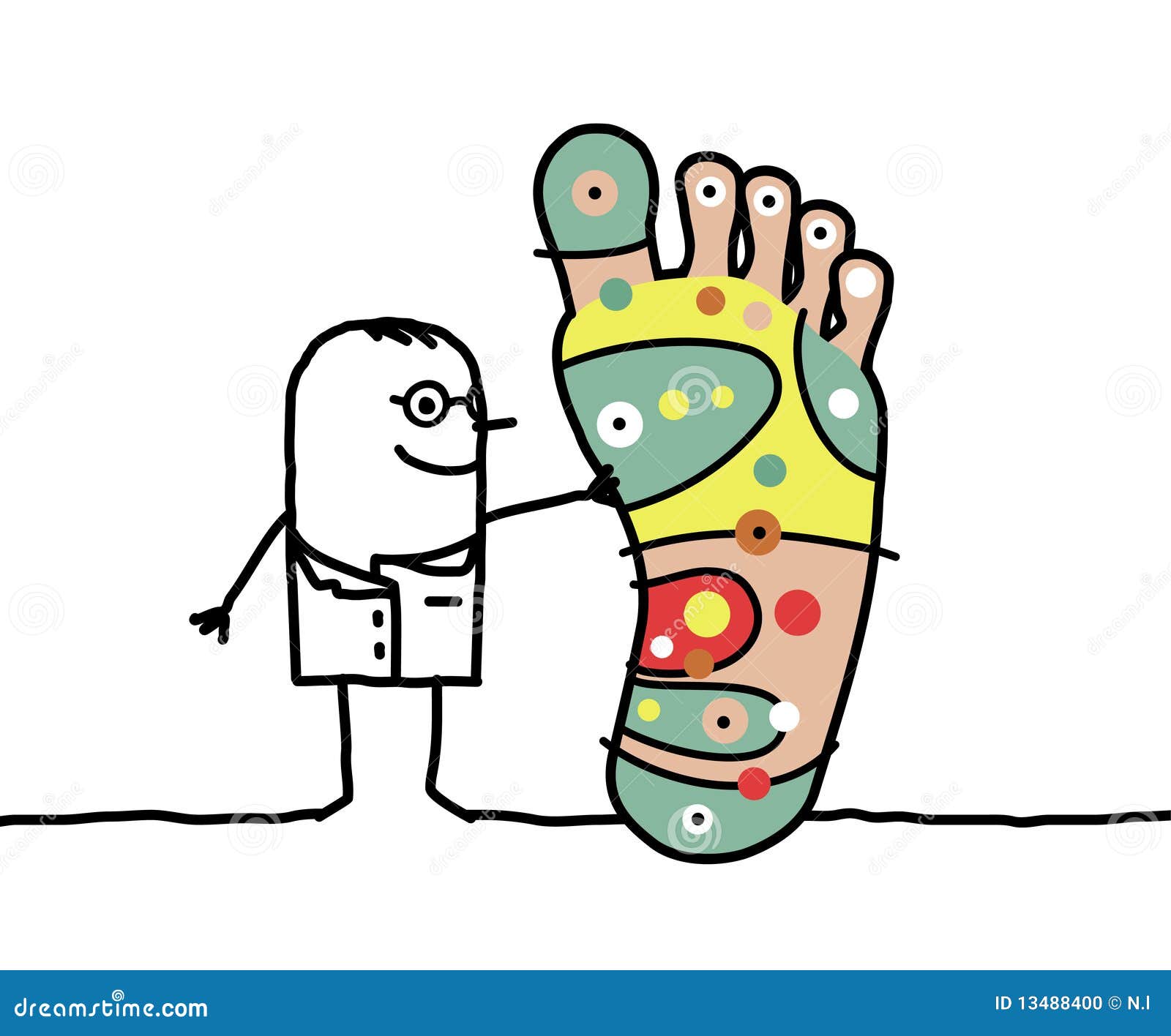 Reflexology Plantar Sole Profile Feet Vector Illustration ...