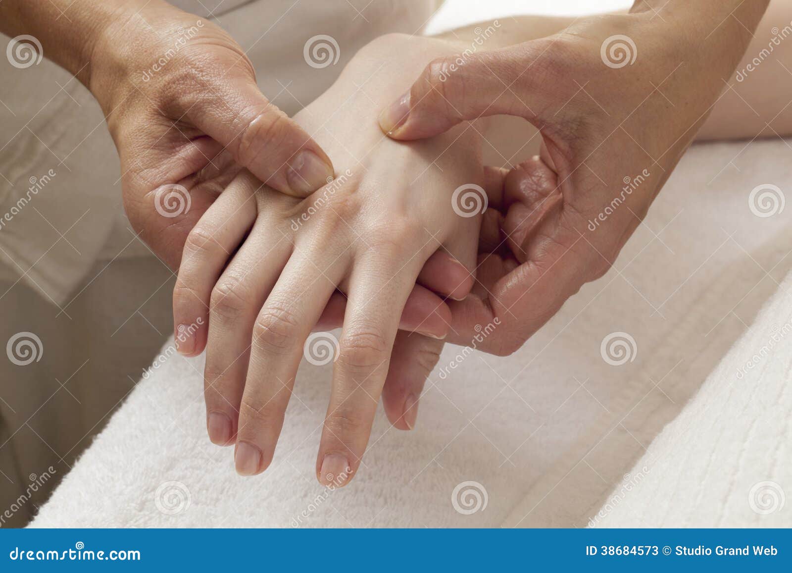 Reflexology on Hands for Joint Relaxation Stock Image - Image of energy ...