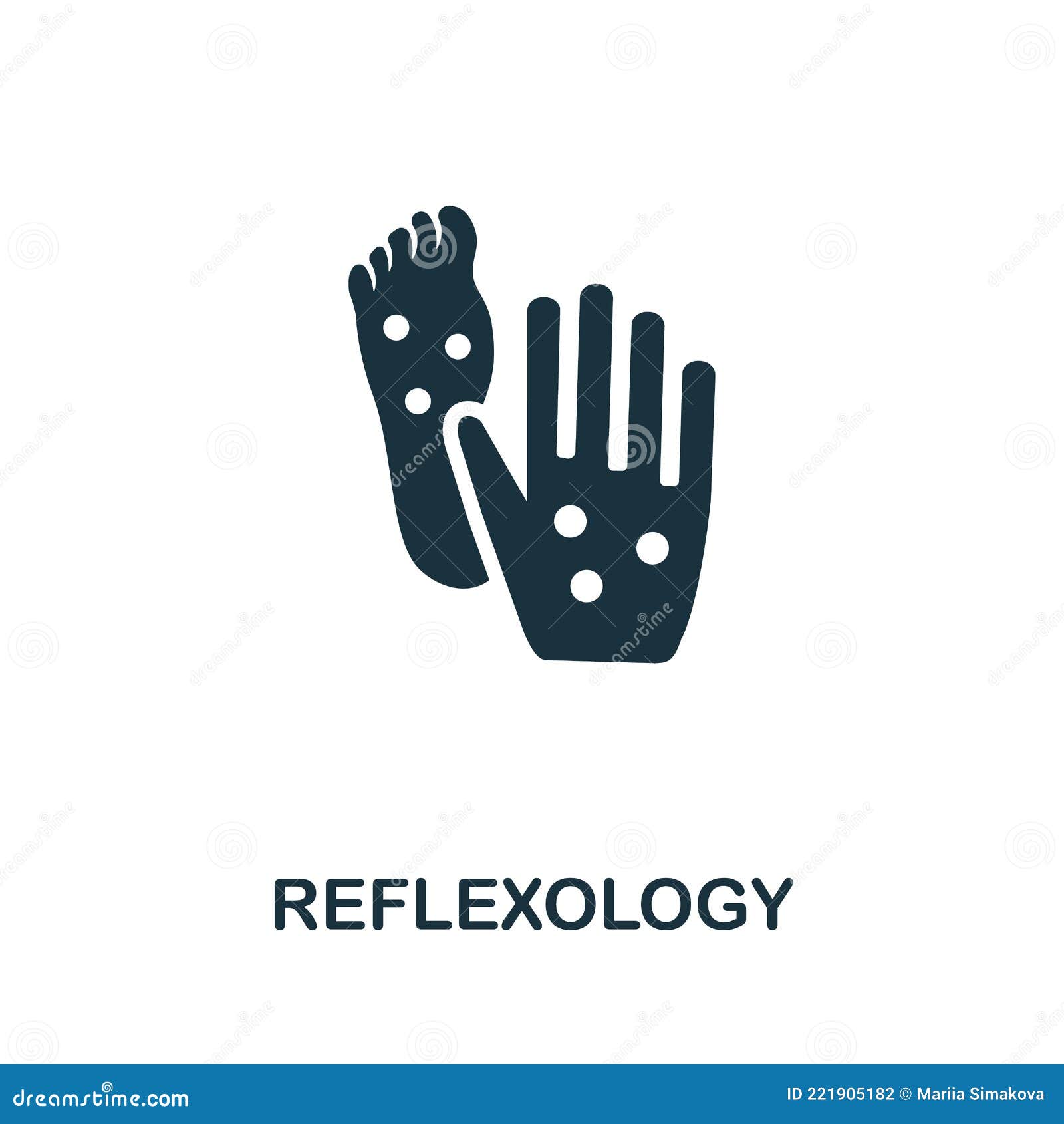 Reflexology Icon. Monochrome Simple Element from Therapy Collection ...