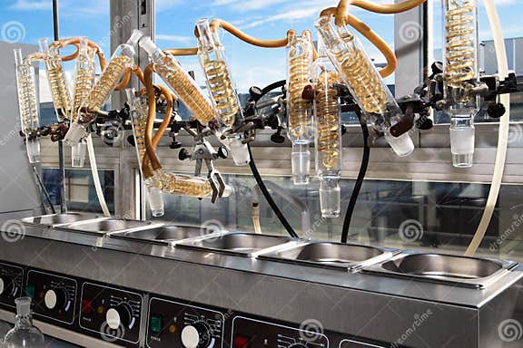 Reflux condenser stock photo. Image of instrument, organic - 57285960