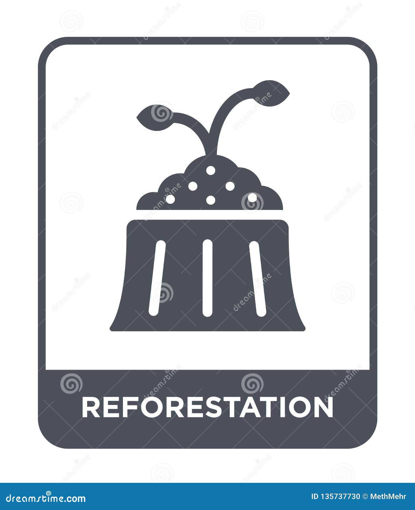 Reforestation Icon in Trendy Design Style. Reforestation Icon Isolated ...