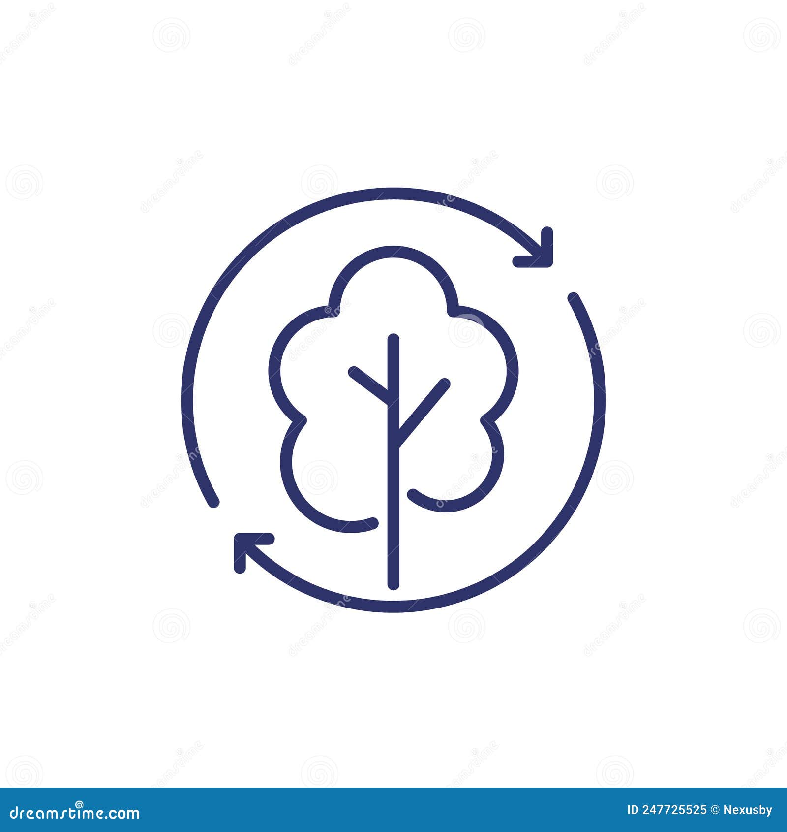 Reforestation Line Icon with a Tree Stock Vector - Illustration of ...