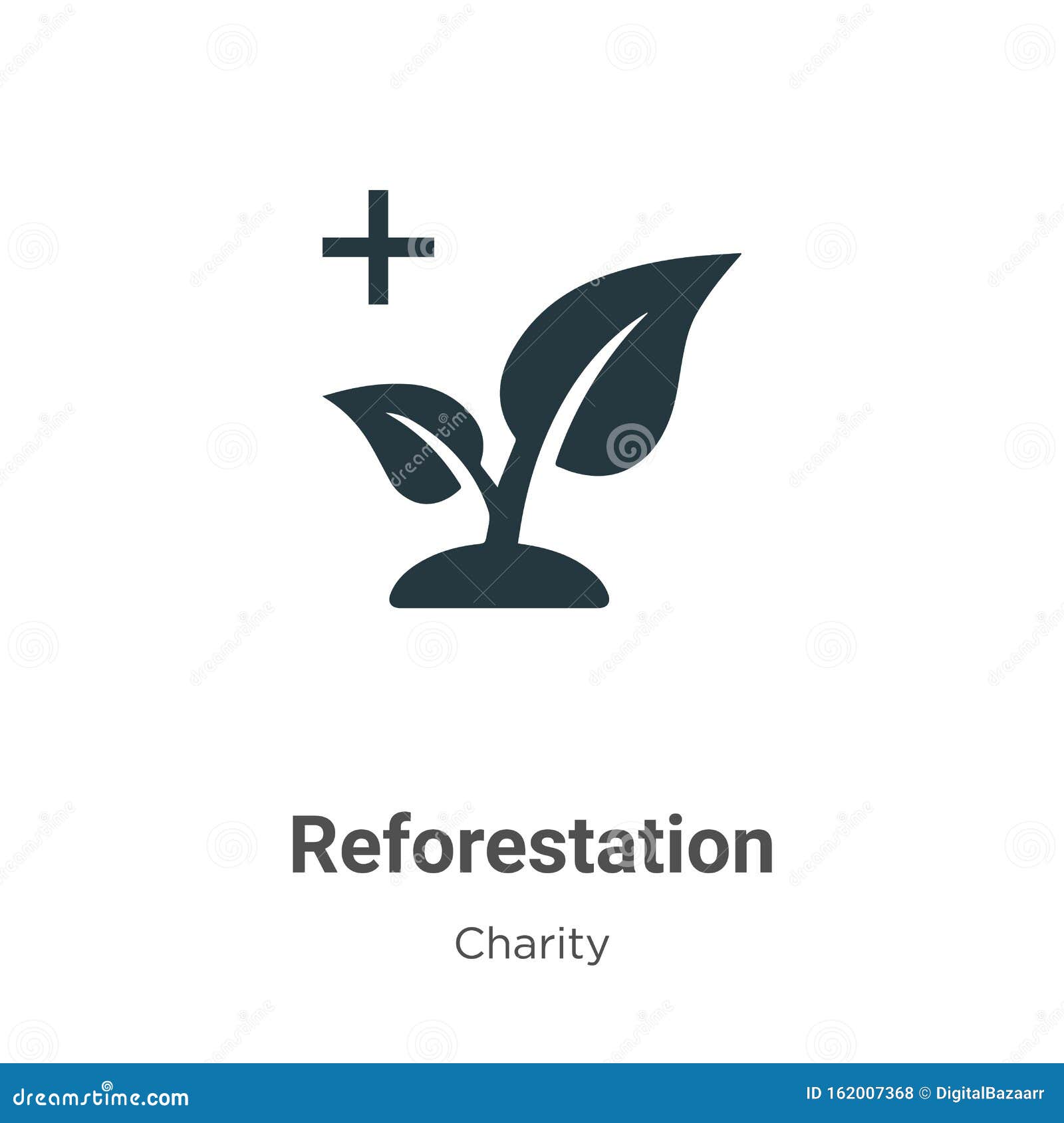Reforestation Vector Icon on White Background. Flat Vector ...