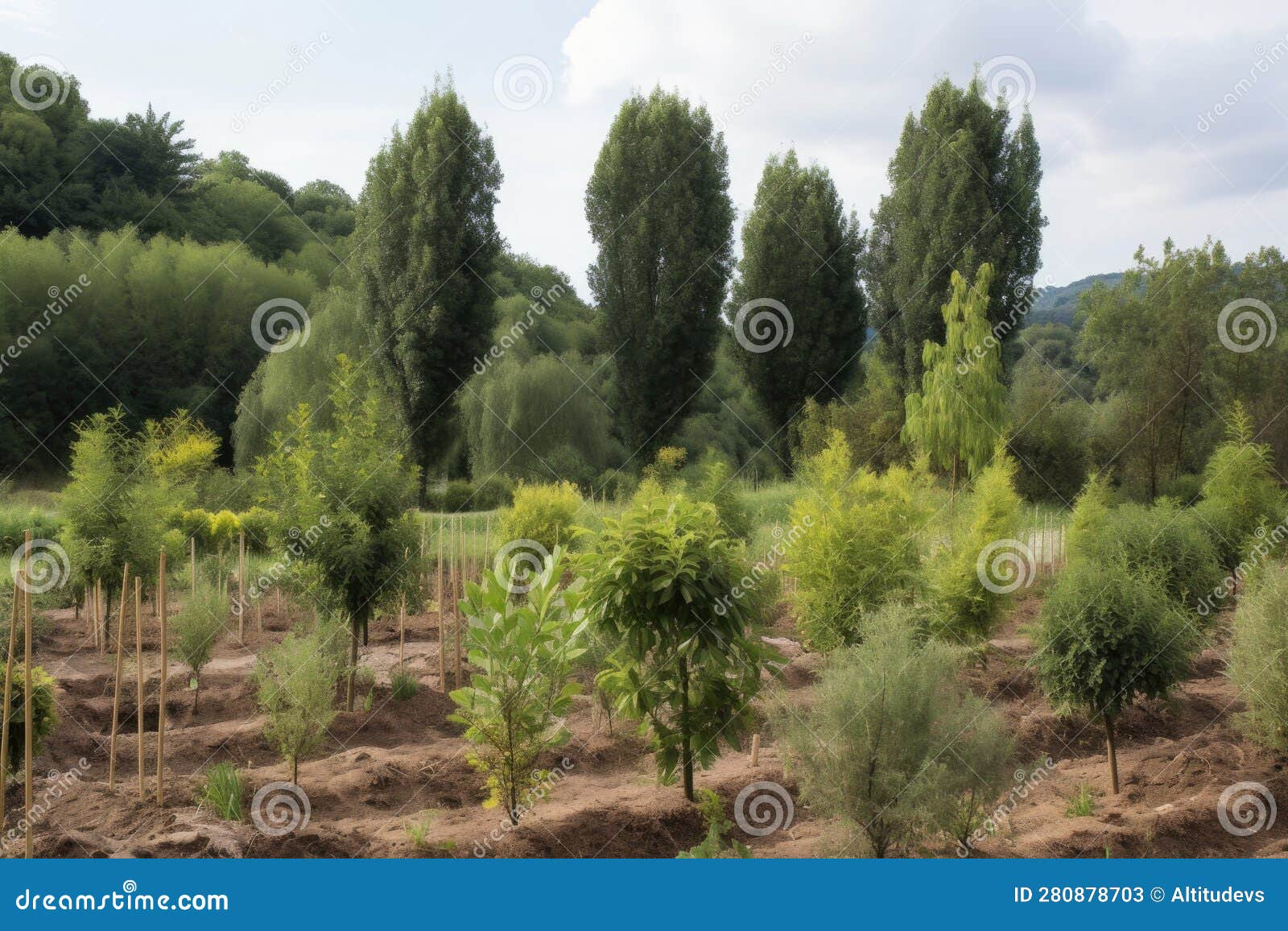 Reforested Area with Variety of Different Tree Species and Other ...
