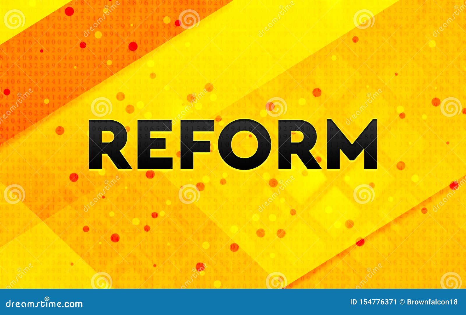 Reform Abstract Digital Banner Yellow Background Stock Illustration ...