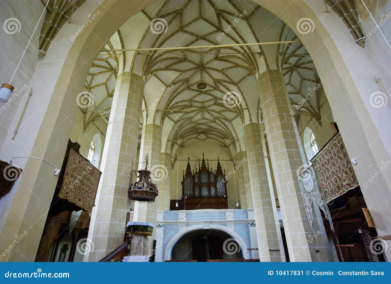 Reformed Church - Interior View Stock Image - Image of arches, golden ...