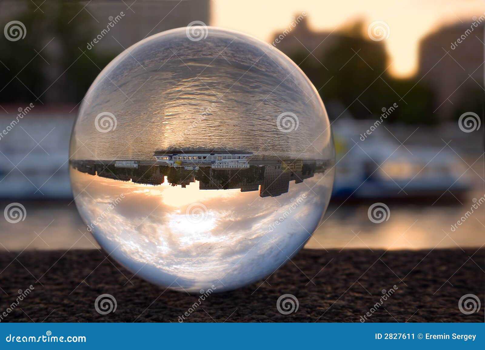 Refraction in the Glass Ball Stock Image - Image of glass, abstraction ...