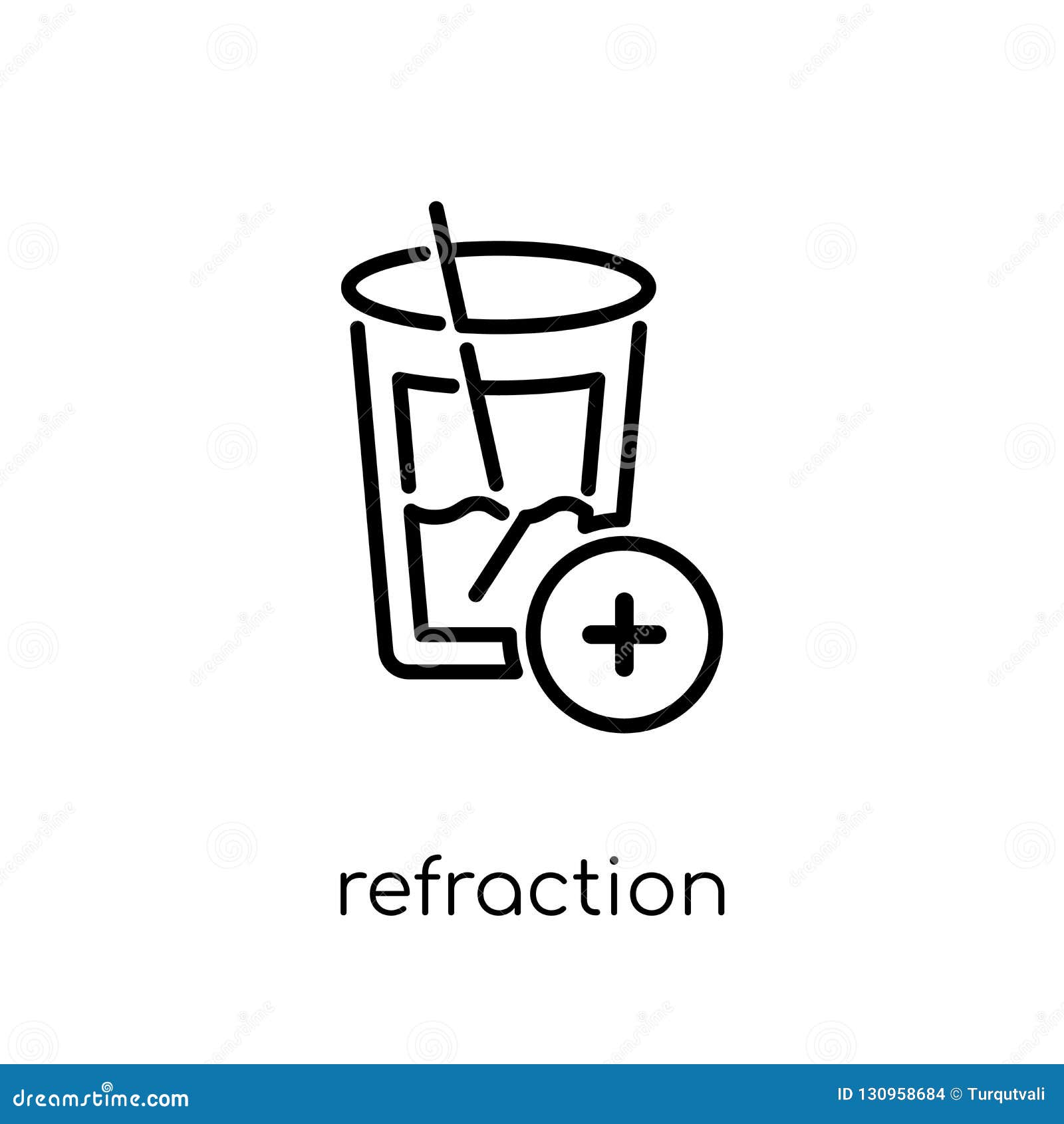 Refraction Icon from Science Collection. Stock Vector - Illustration of ...