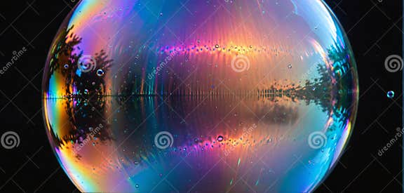 The Refraction and Interference of Light on the Thin Surface Layer of a Soap Bubble Causes it To ...