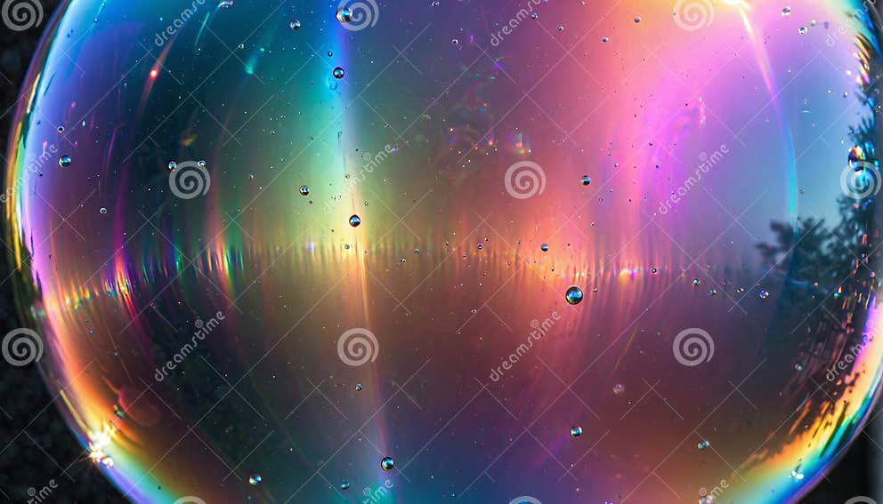 The Refraction and Interference of Light on the Thin Surface Layer of a Soap Bubble Causes it To ...