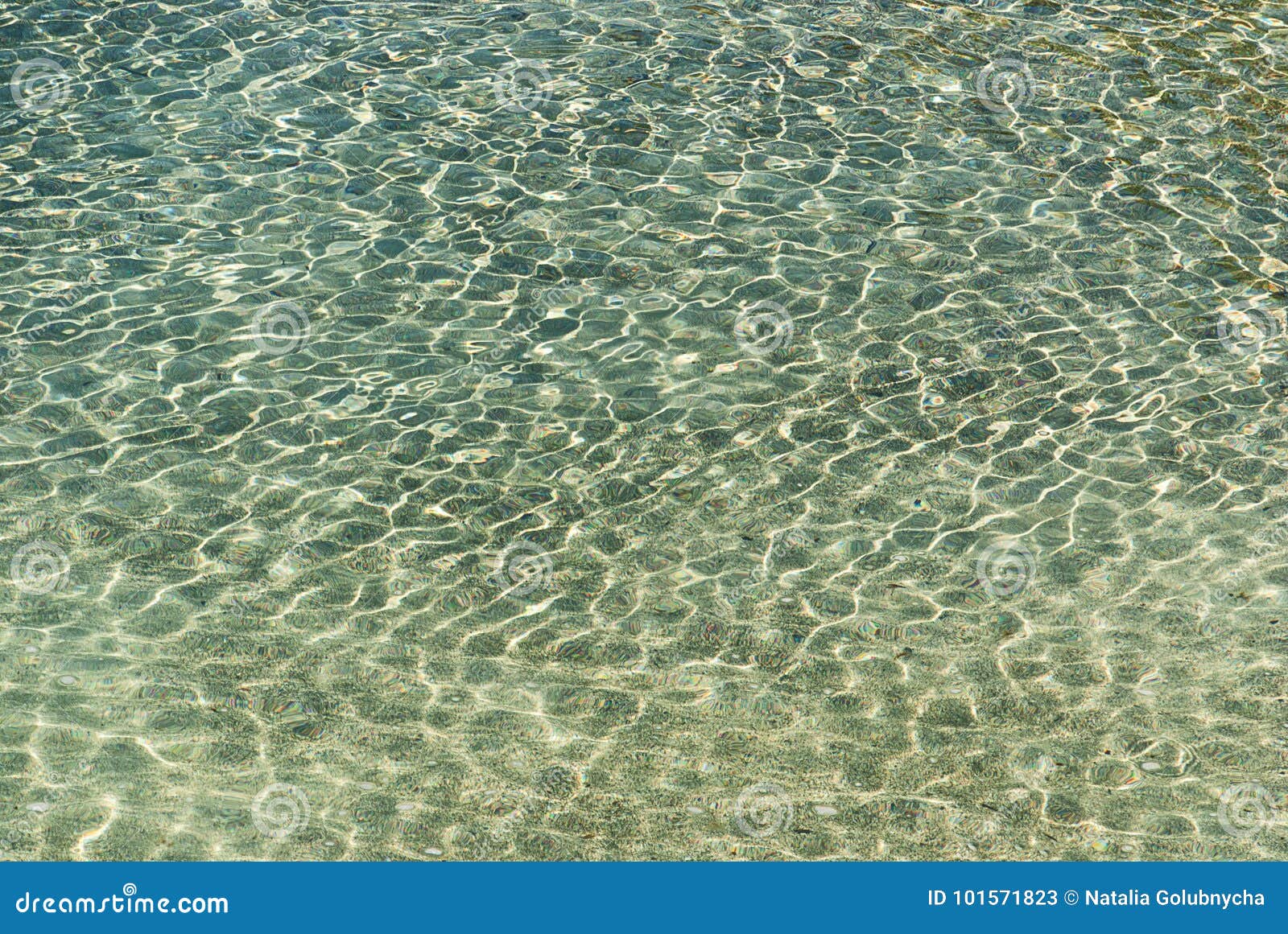 Refraction of Light in Clear Water with Small Waves. Background Stock ...