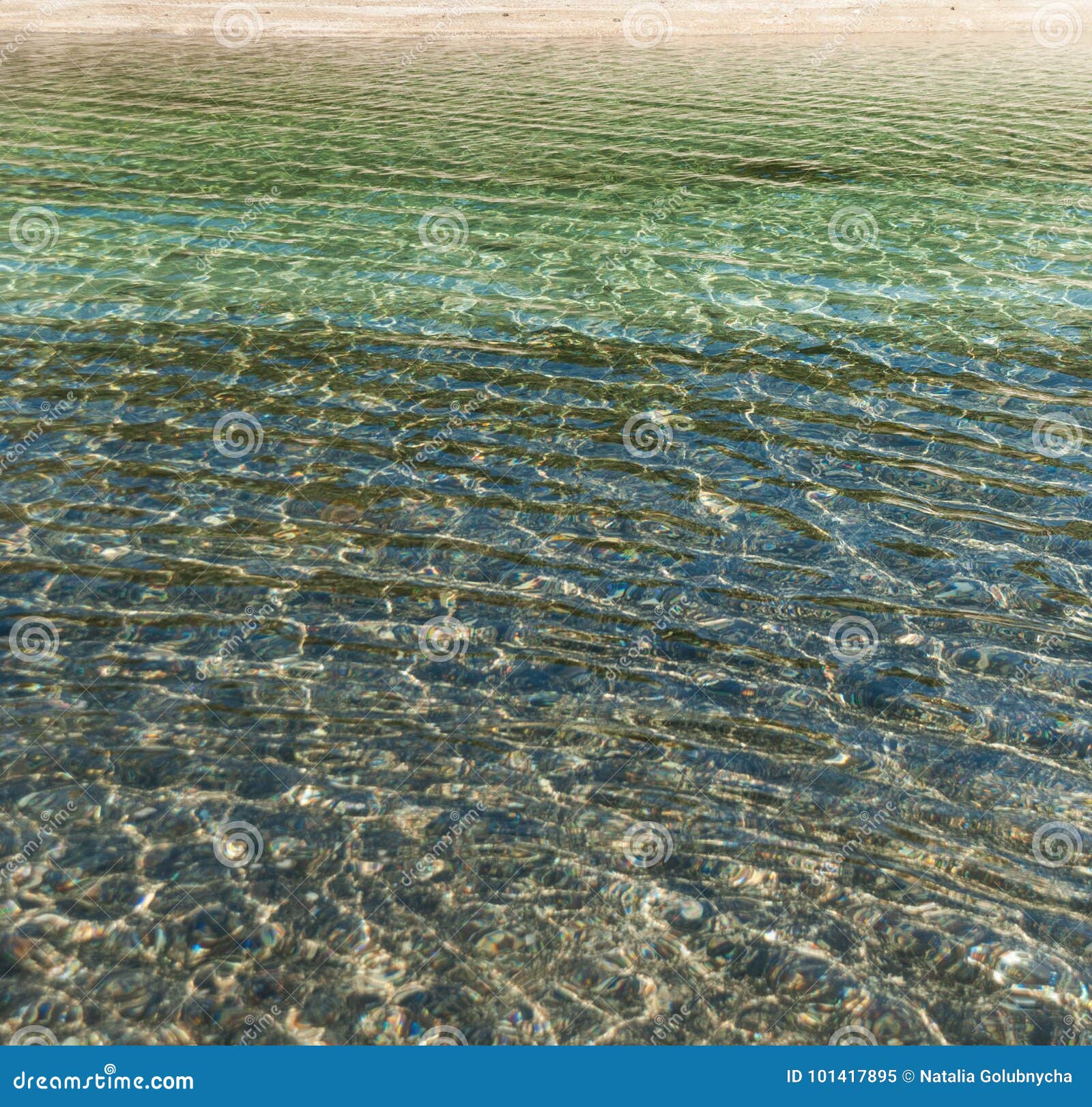 Refraction of Light in Clear Water with Small Waves. Background Stock ...
