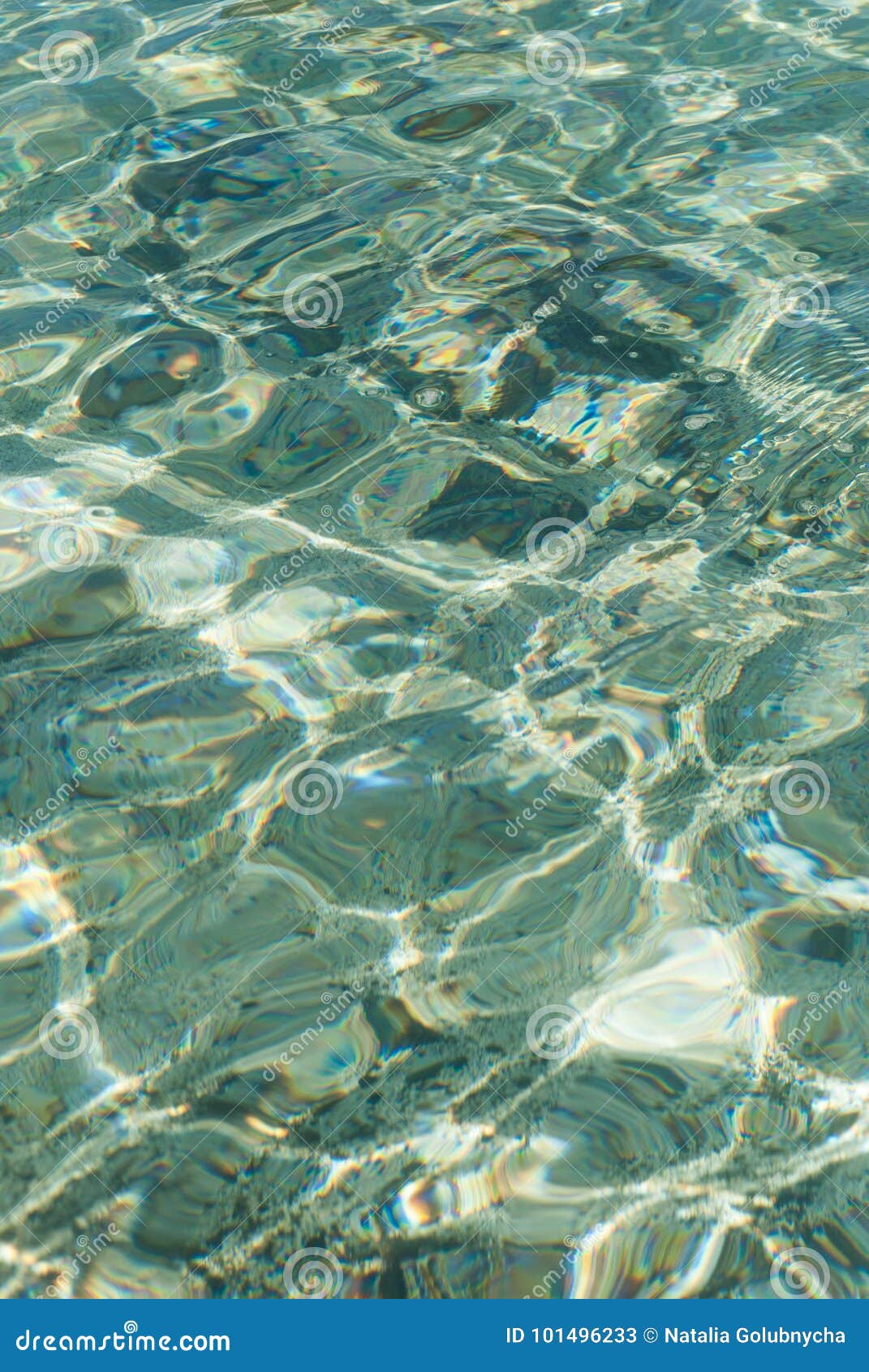 Refraction of Light in Clear Water with Small Waves. Background Stock ...