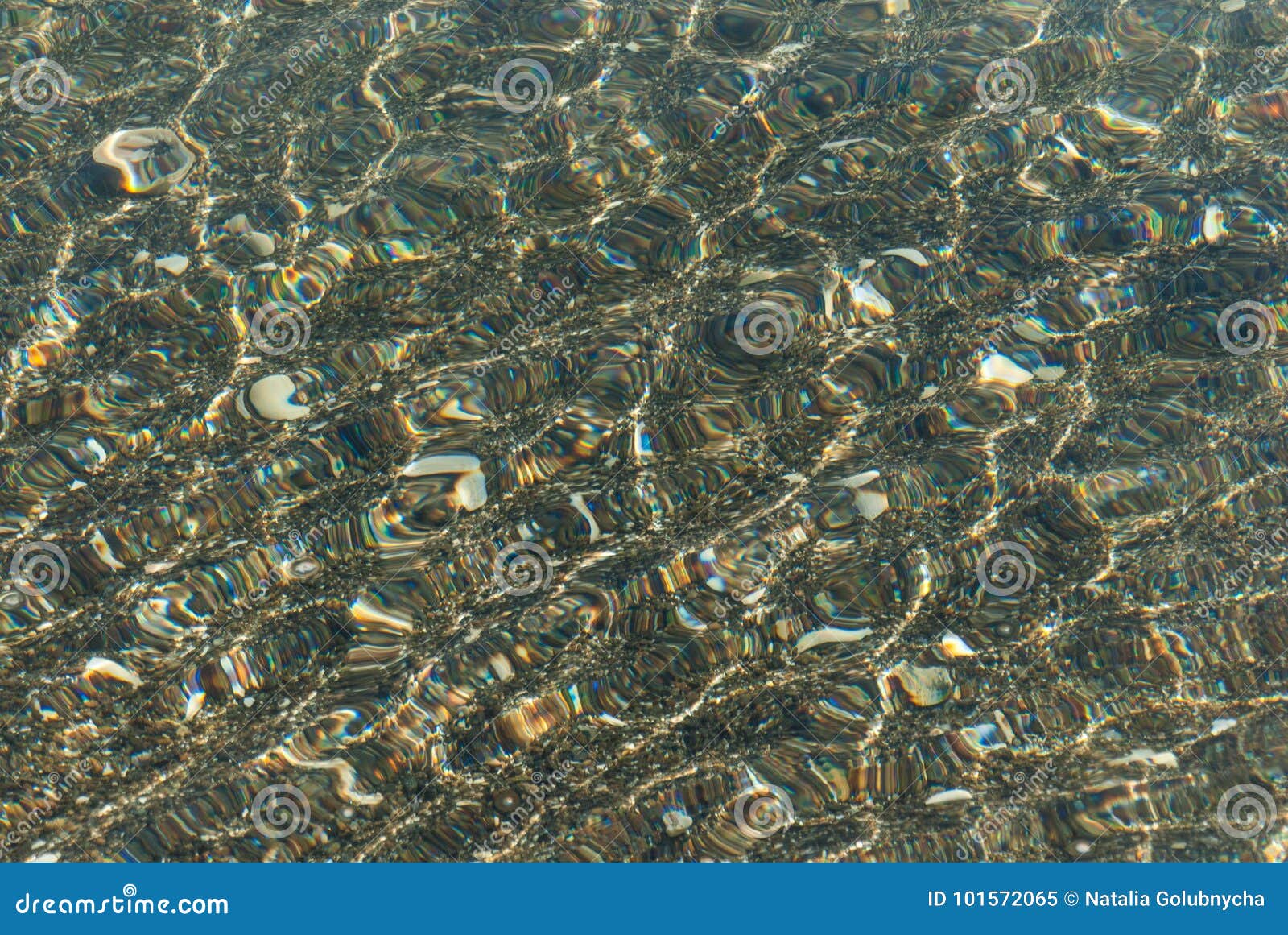 Refraction of Light in Clear Water with Small Waves. Background Stock ...