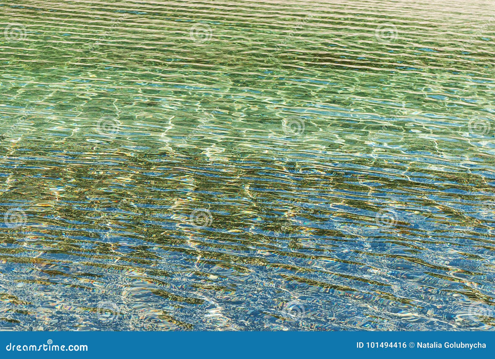 Refraction of Light in Clear Water with Small Waves. Background. Stock ...