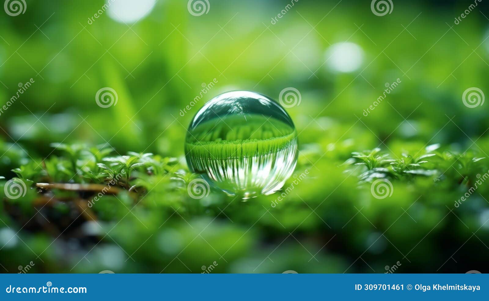 Refraction of Light through Magnified Water Droplet on Blurred ...