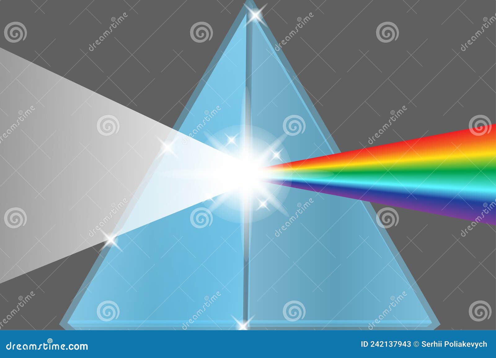 Refraction of Light Prism. Light Effect. Illustration for Concept ...