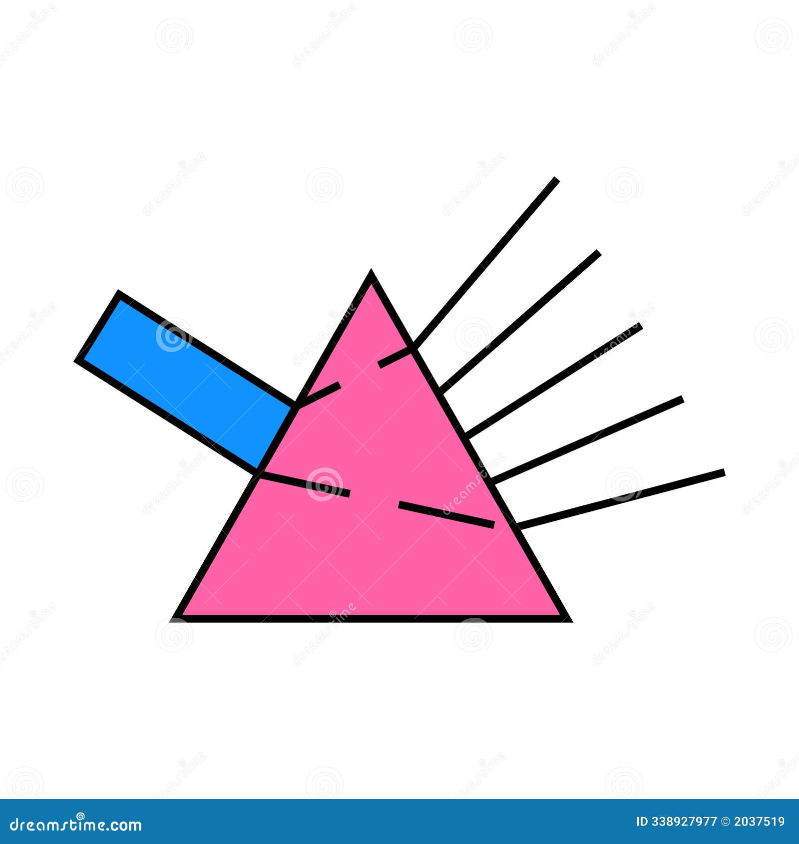 Refraction Of Light Rays Prism Icon Color Illustration Cartoon Vector ...