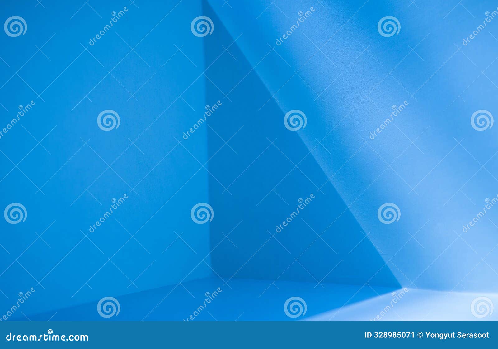 Refraction of Light and Shadow in the Room, Bright Blue Tone Stock ...