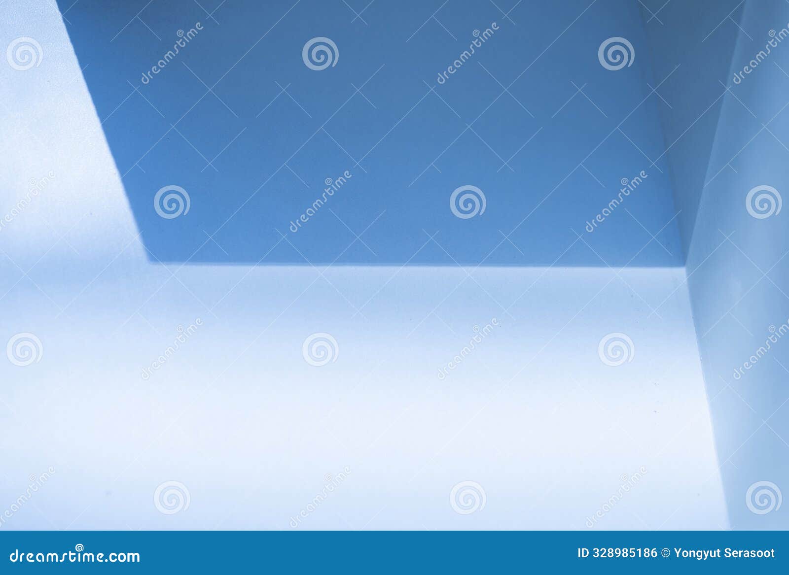 Refraction of Light and Shadow in the Room, Bright Blue Tone Stock ...