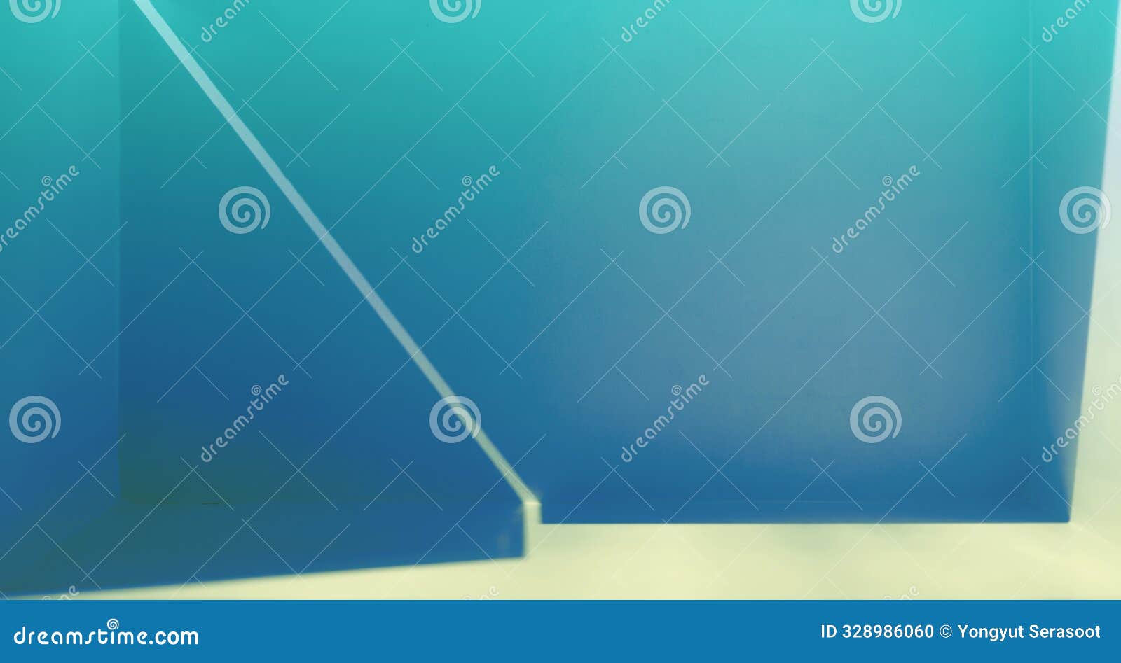 Refraction of Light and Shadow in the Room, Bright Blue Tone Stock ...