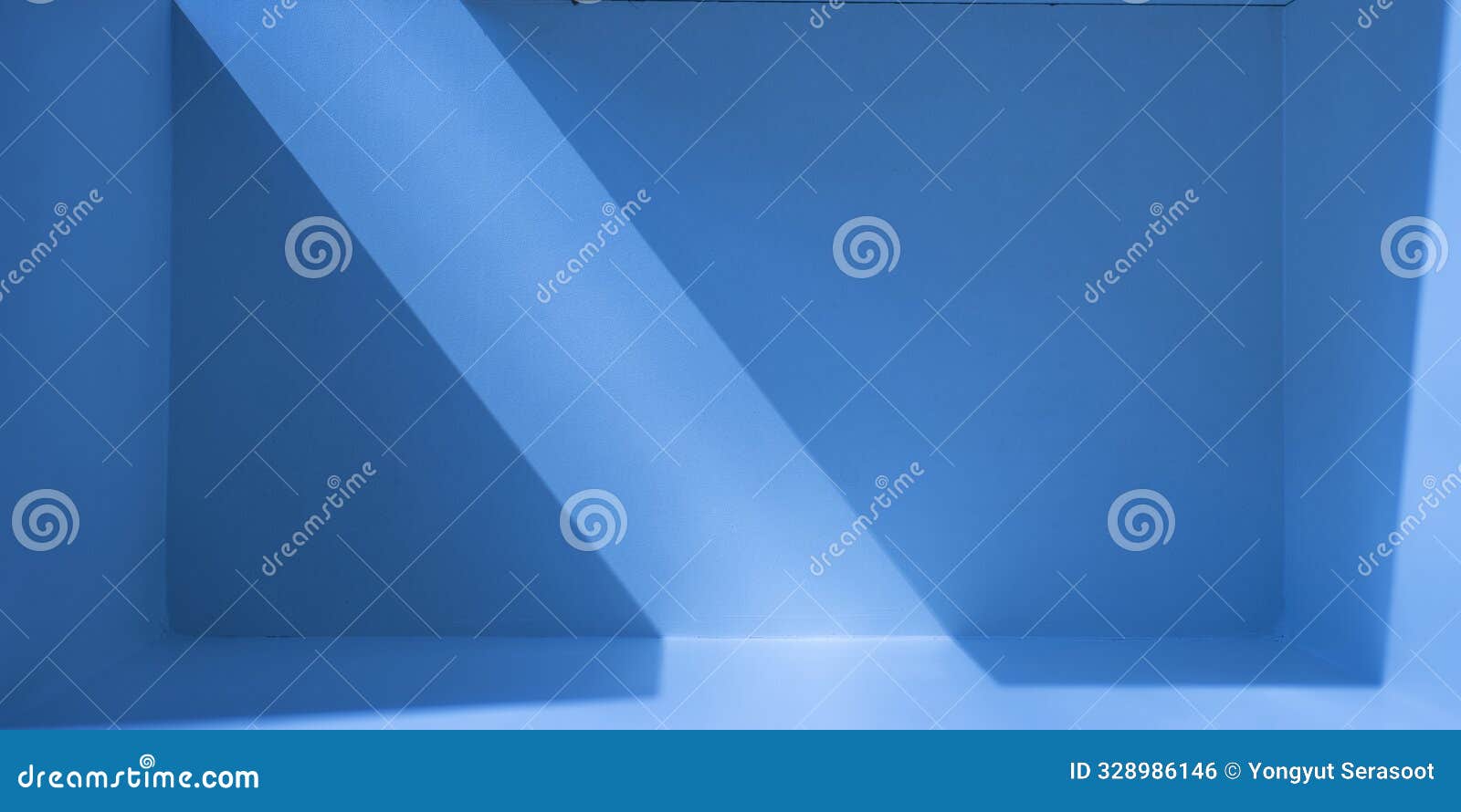 Refraction of Light and Shadow in the Room, Bright Blue Tone Stock ...