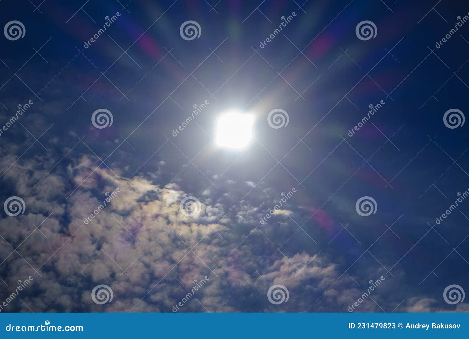 Refraction of Sun Light, Colorful Cloudy Landscape Stock Image - Image ...