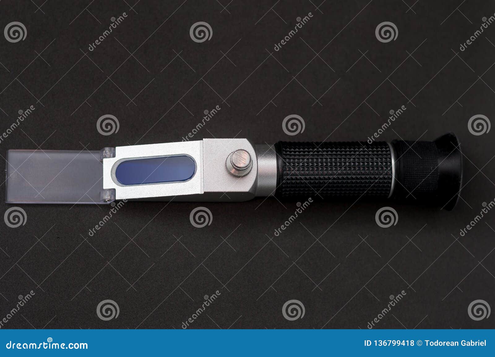 Refractometer on Black Surface Stock Photo - Image of optical, chemical ...