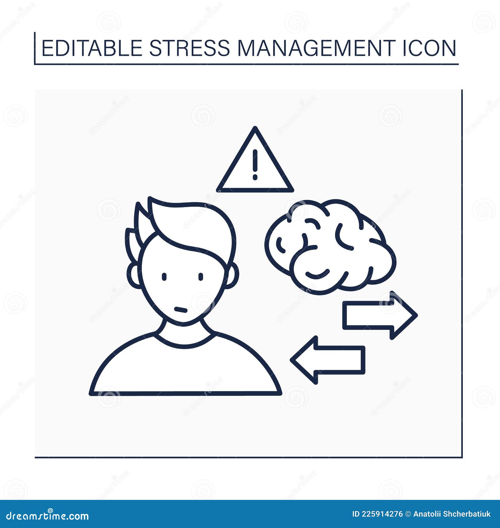 Reframe problems line icon stock vector. Illustration of tension ...