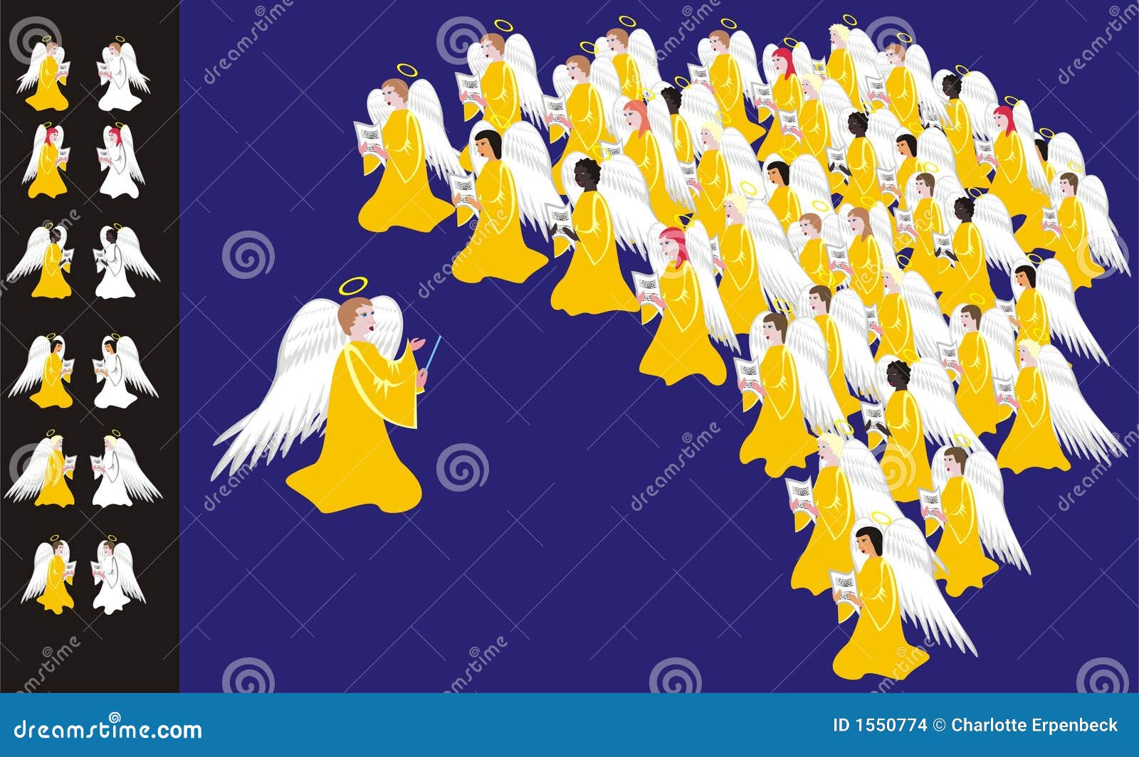 Refrein van engelen stock illustratie. Illustration of godsdienst - 1550774