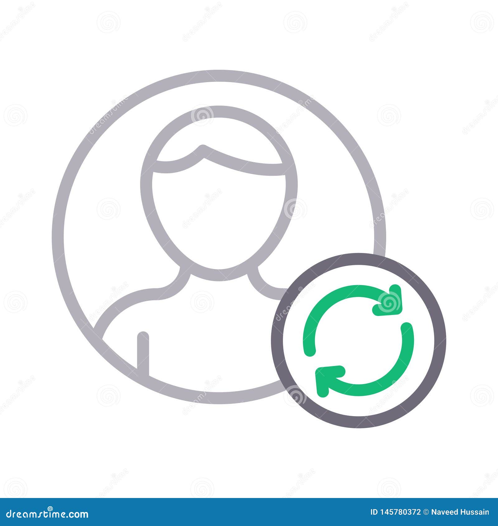 Refresh Account Thin Color Line Vector Icon Stock Vector - Illustration ...