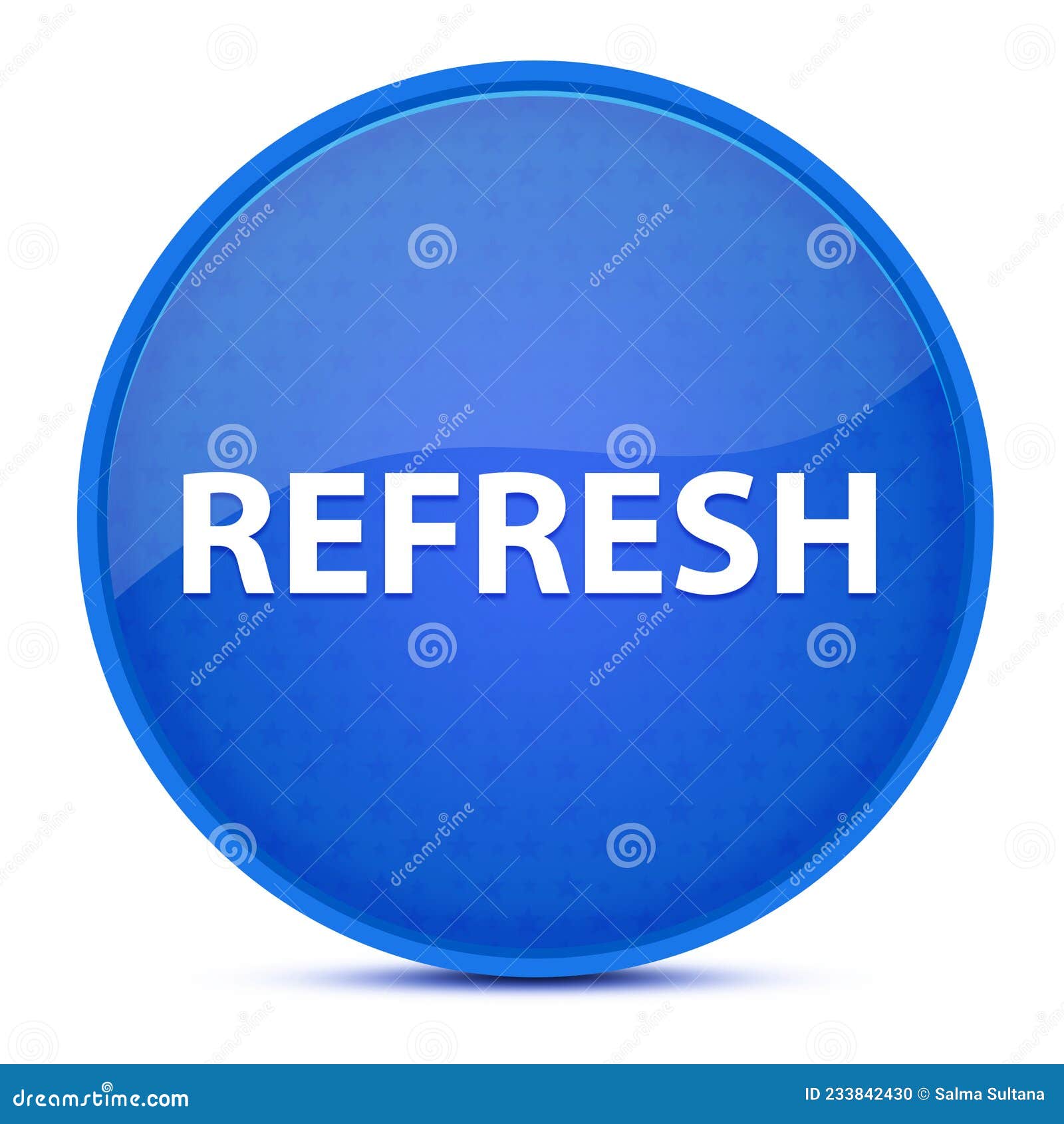 Refresh Aesthetic Glossy Blue Round Button Abstract Stock Illustration ...