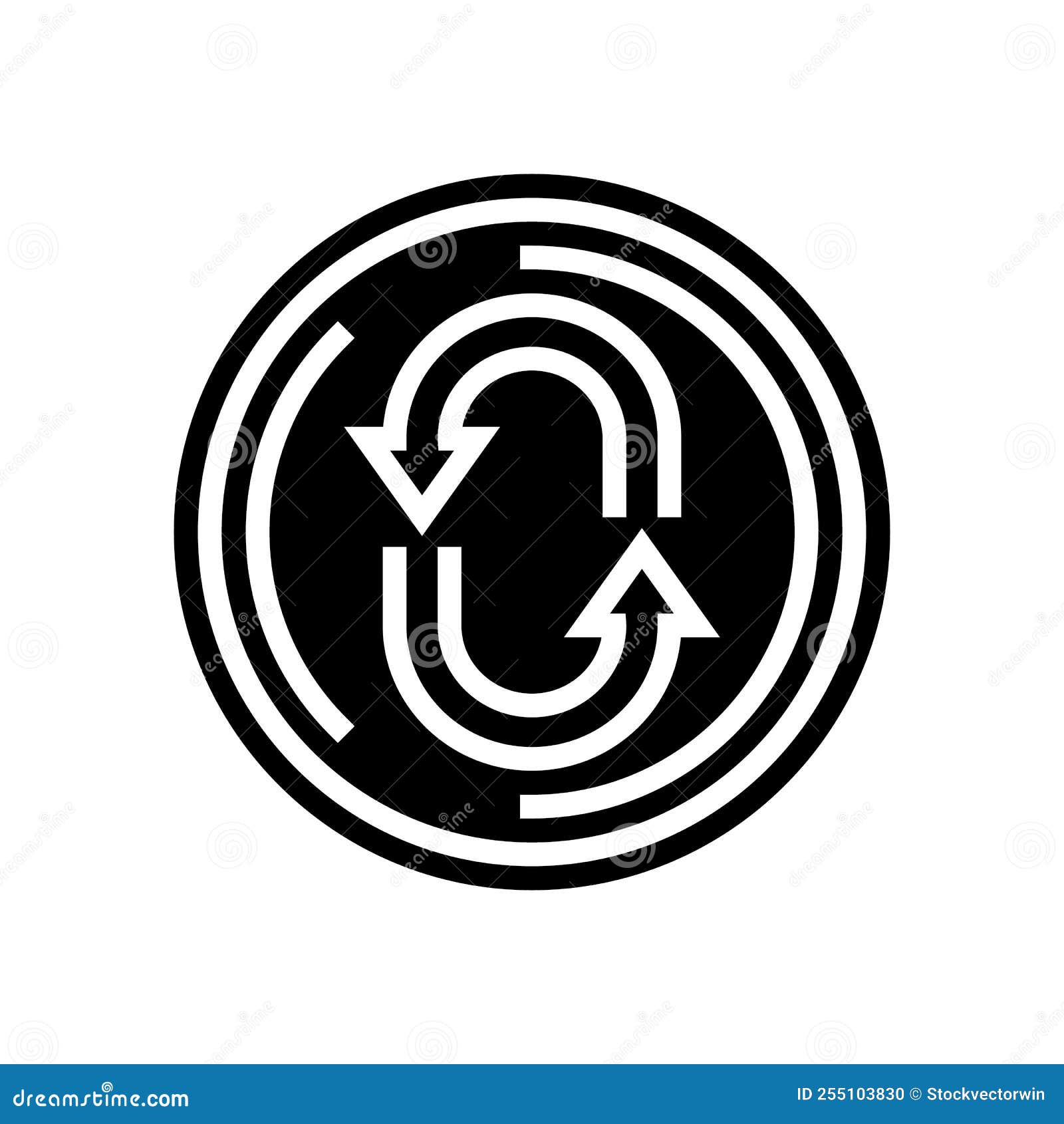 Refresh Arrow Glyph Icon Vector Illustration Stock Illustration ...
