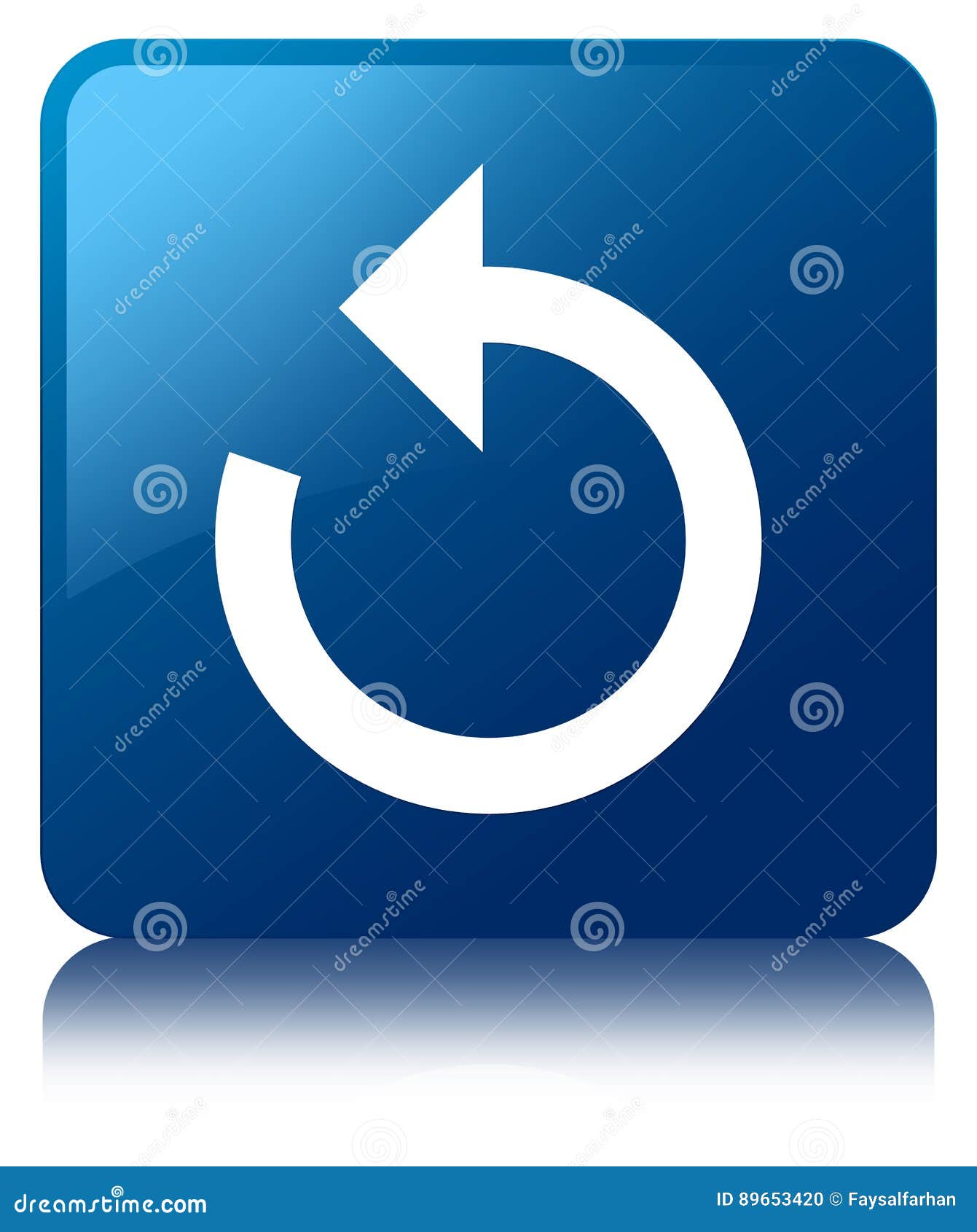 Refresh Arrow Icon Blue Square Button Stock Illustration - Illustration ...