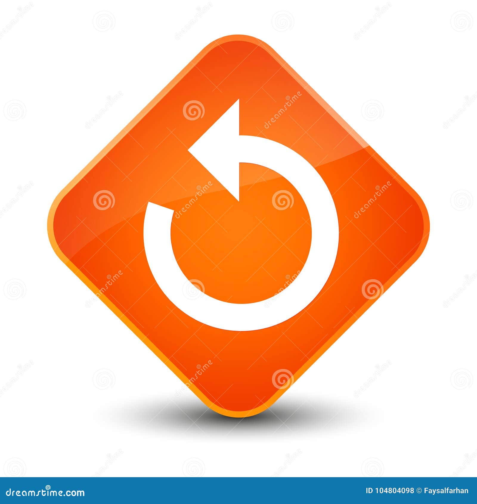 Refresh Arrow Icon Elegant Orange Diamond Button Stock Illustration ...