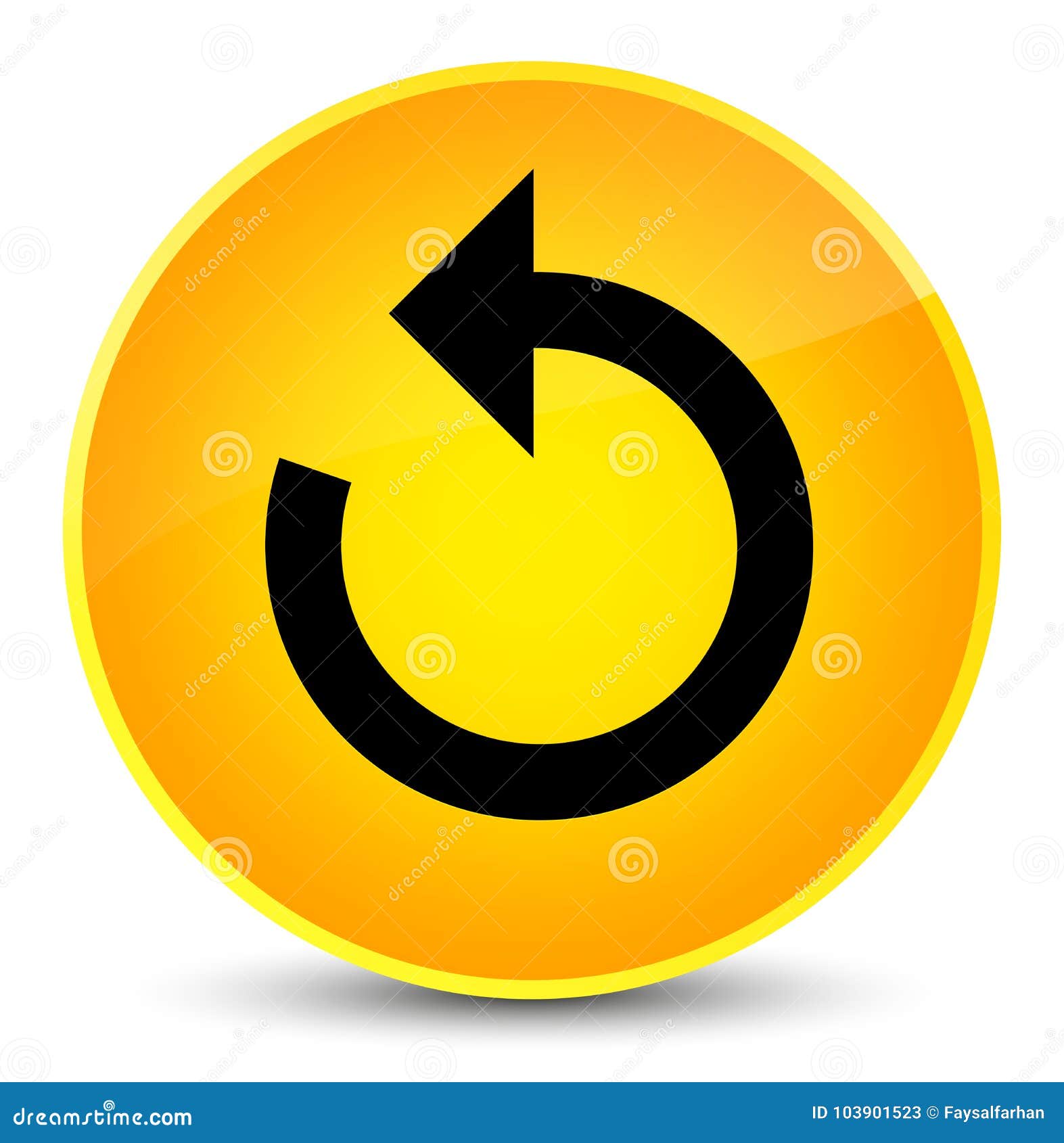 Refresh Arrow Icon Elegant Yellow Round Button Stock Illustration ...