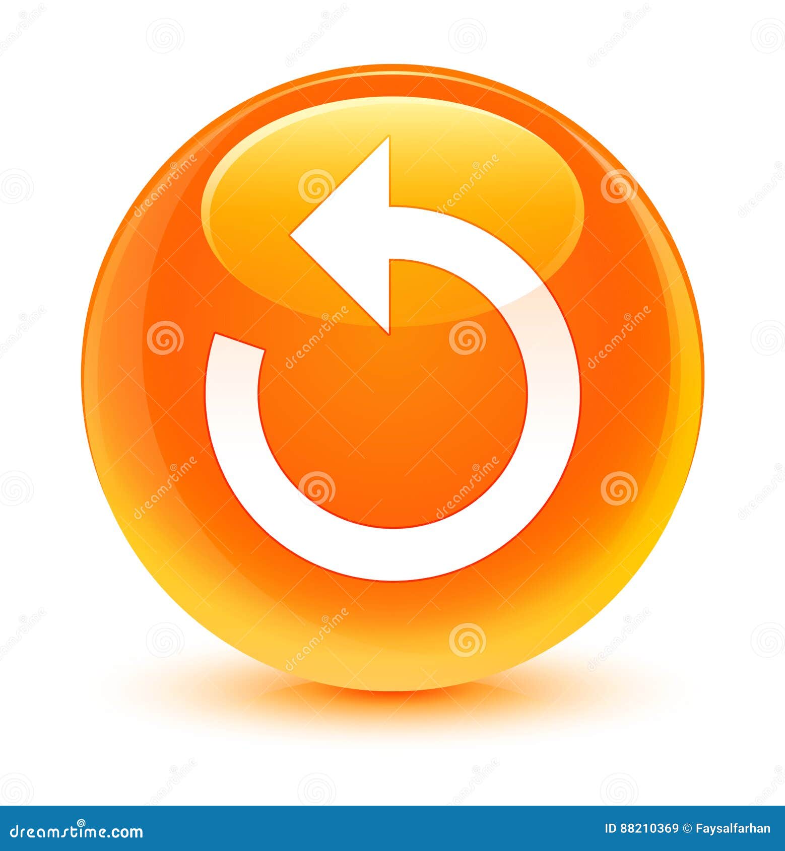 Refresh Arrow Icon Glassy Orange Round Button Stock Illustration ...