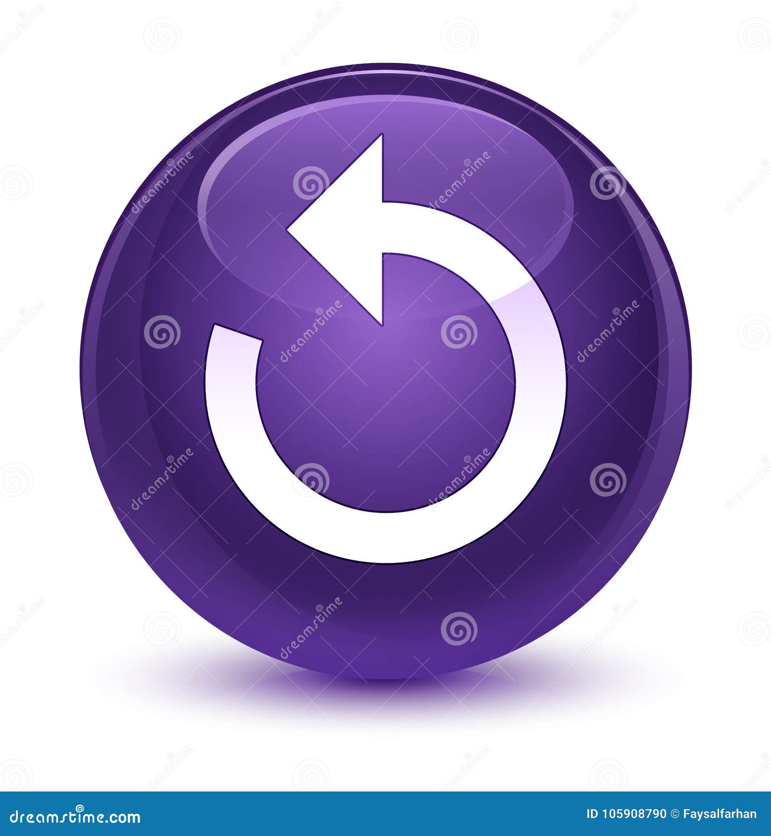 Refresh Arrow Icon Glassy Purple Round Button Stock Illustration ...
