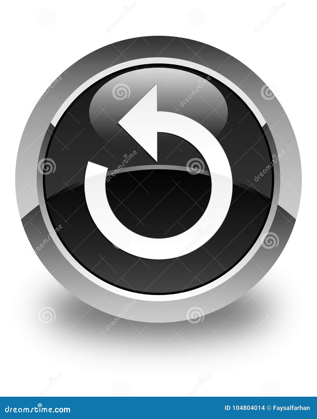 Refresh Arrow Icon Glossy Black Round Button Stock Illustration ...