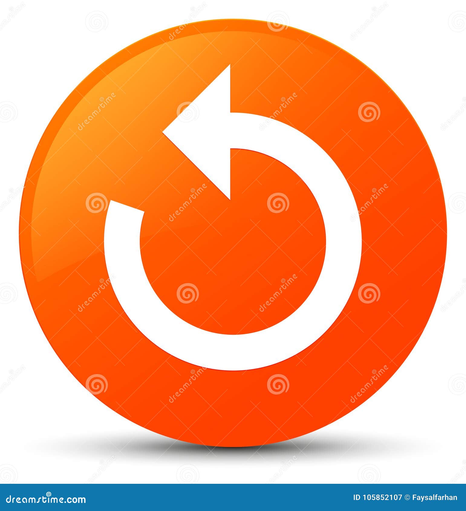 Refresh Arrow Icon Orange Round Button Stock Illustration ...