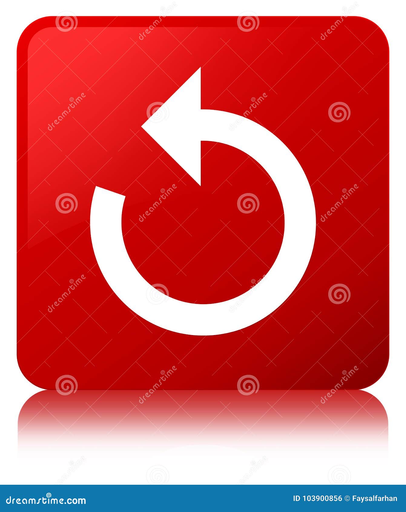 Refresh Arrow Icon Red Square Button Stock Illustration - Illustration ...