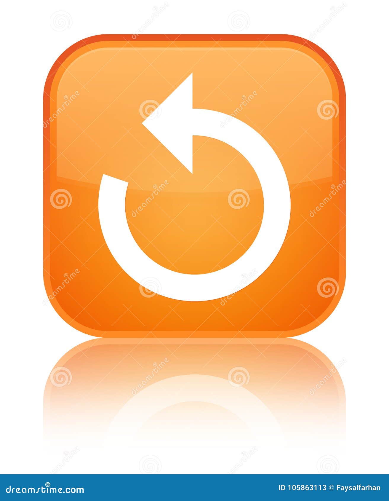 Refresh Arrow Icon Special Orange Square Button Stock Illustration ...
