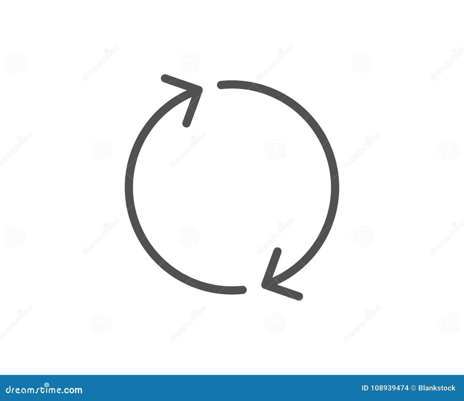 Refresh Arrow Line Icon. Rotation Arrowhead. Stock Vector - Illustration of icon, connection ...