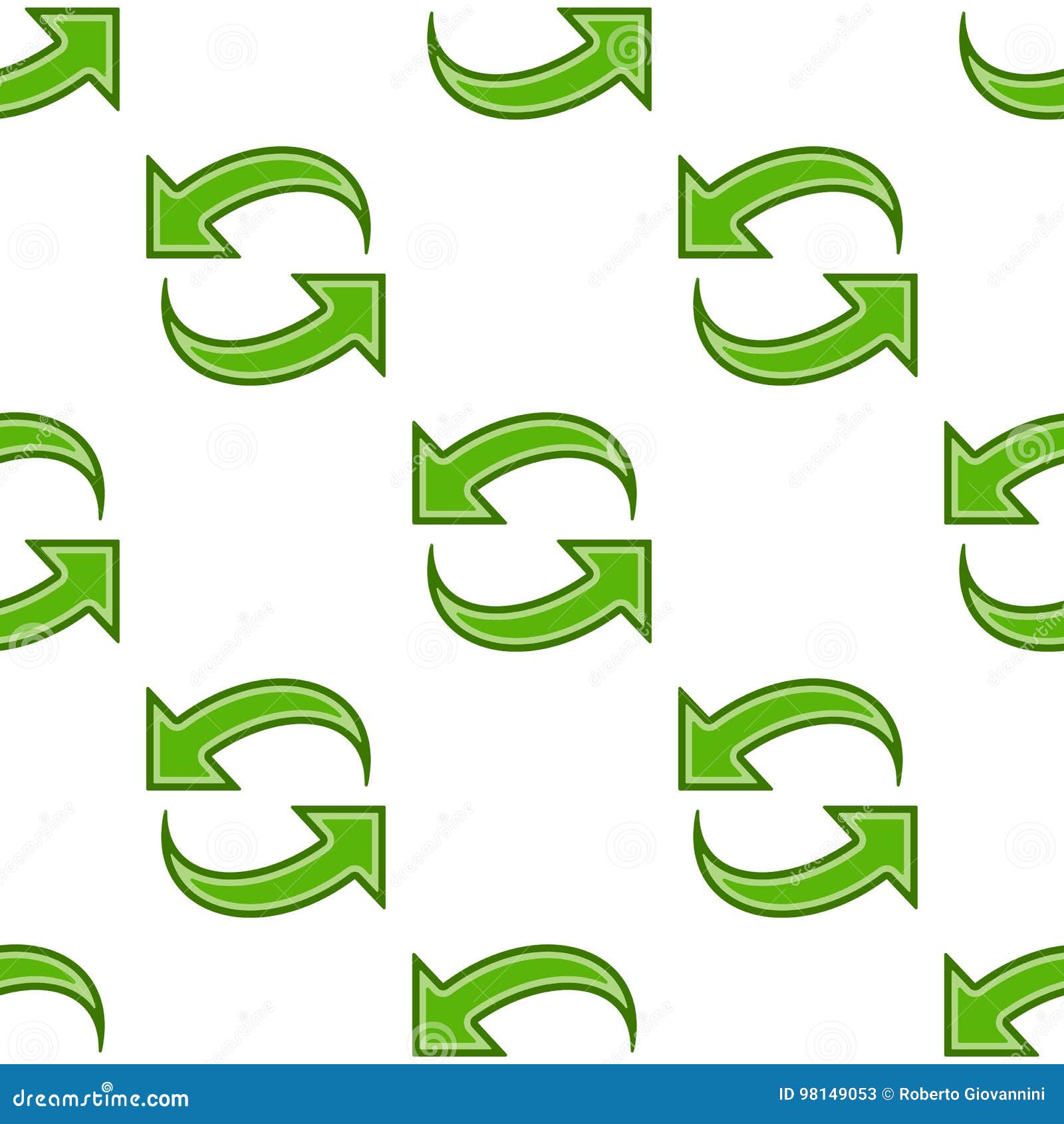 Refresh Arrows Flat Icon Seamless Pattern Stock Vector - Illustration ...
