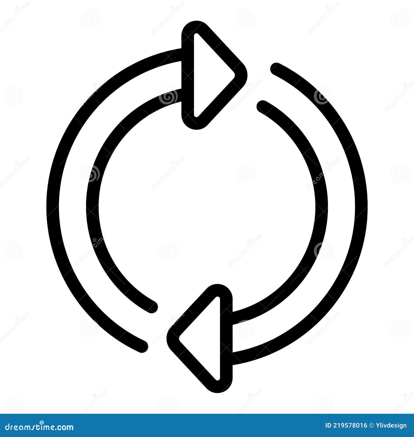 Refresh Arrows Icon, Outline Style Stock Vector - Illustration of black ...