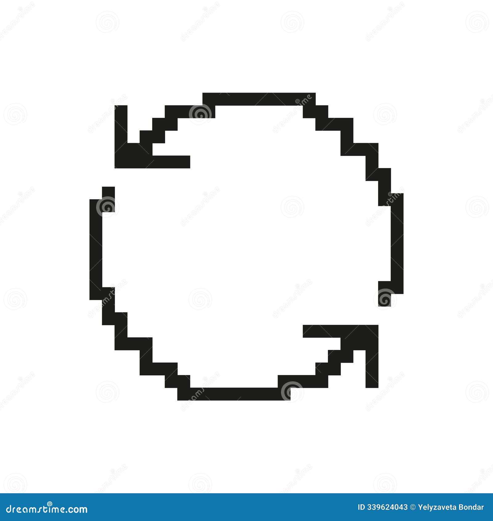 Refresh Arrows Icon in Pixel Art. Pixelated Circular Movement and ...
