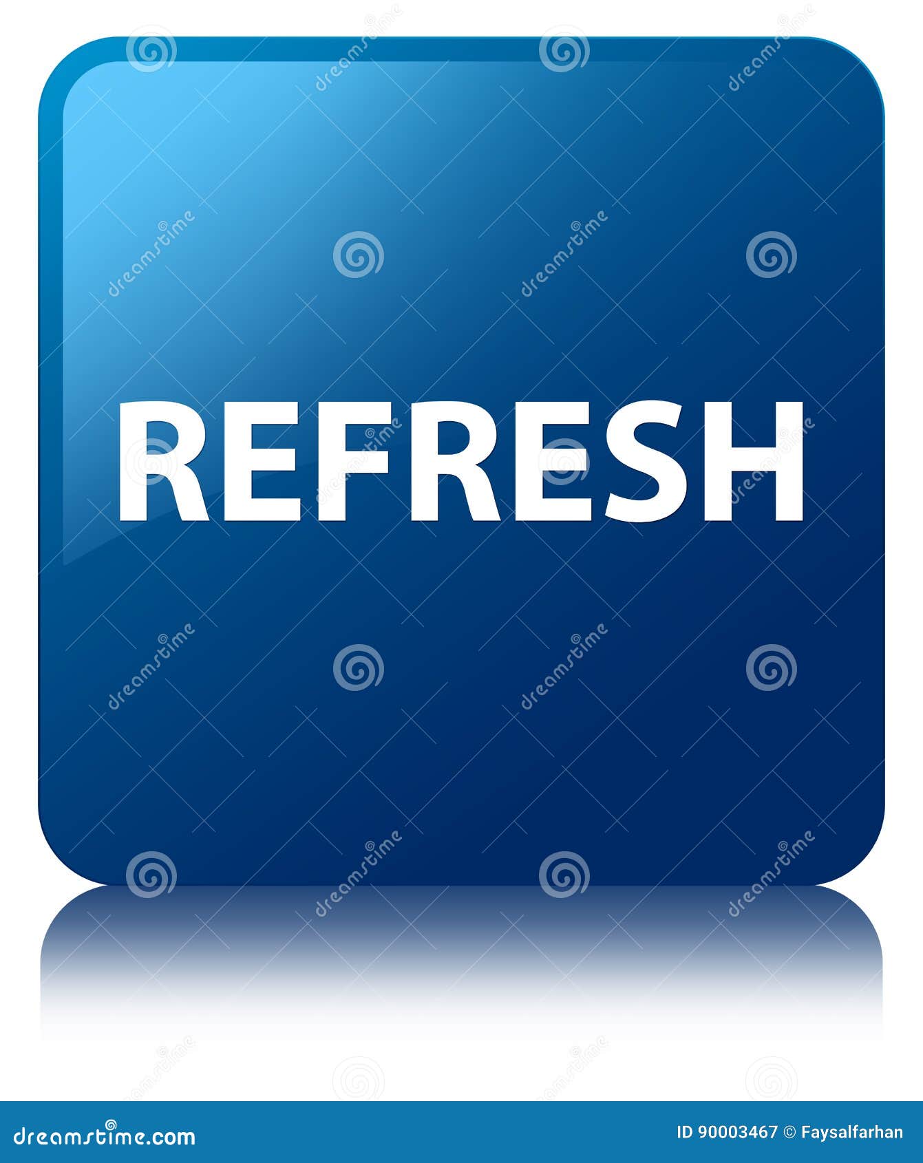 Refresh blue square button stock illustration. Illustration of blue ...